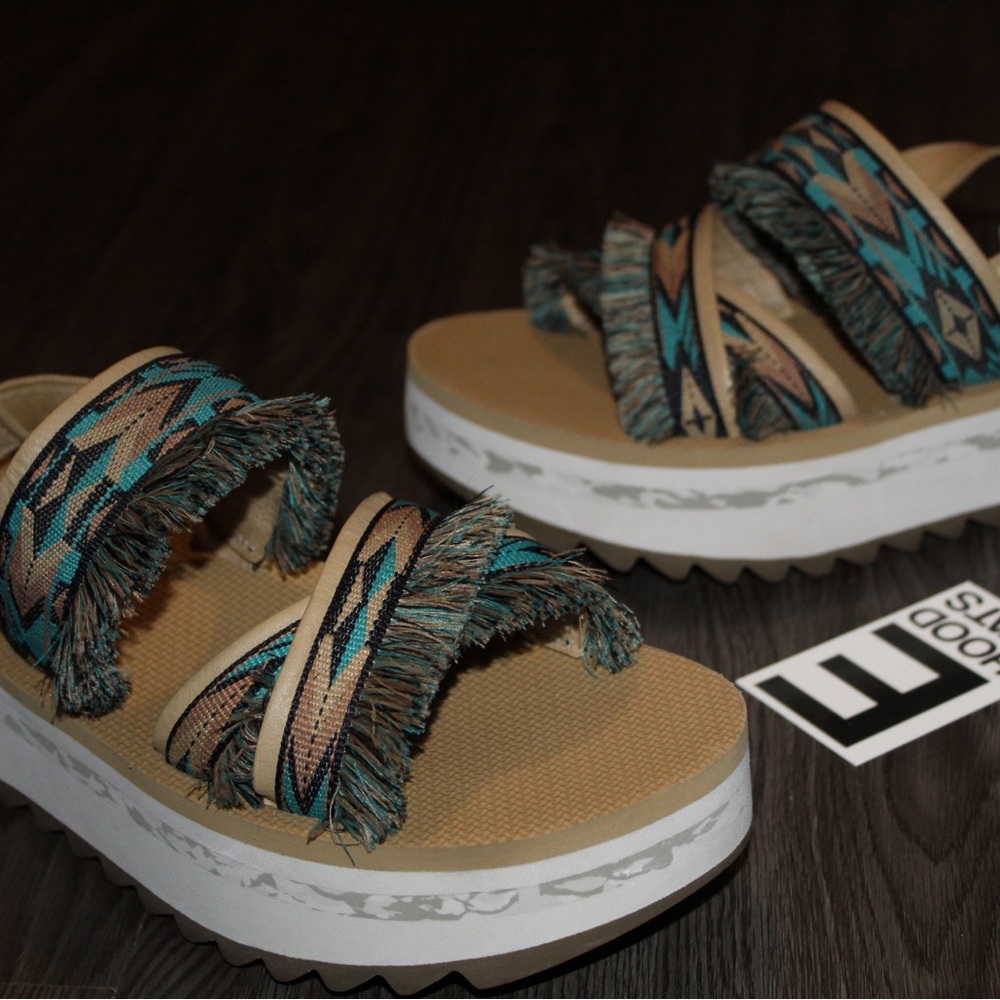 Teva Flatform Platform Ceres Double Fringe Womens Siz… - Gem